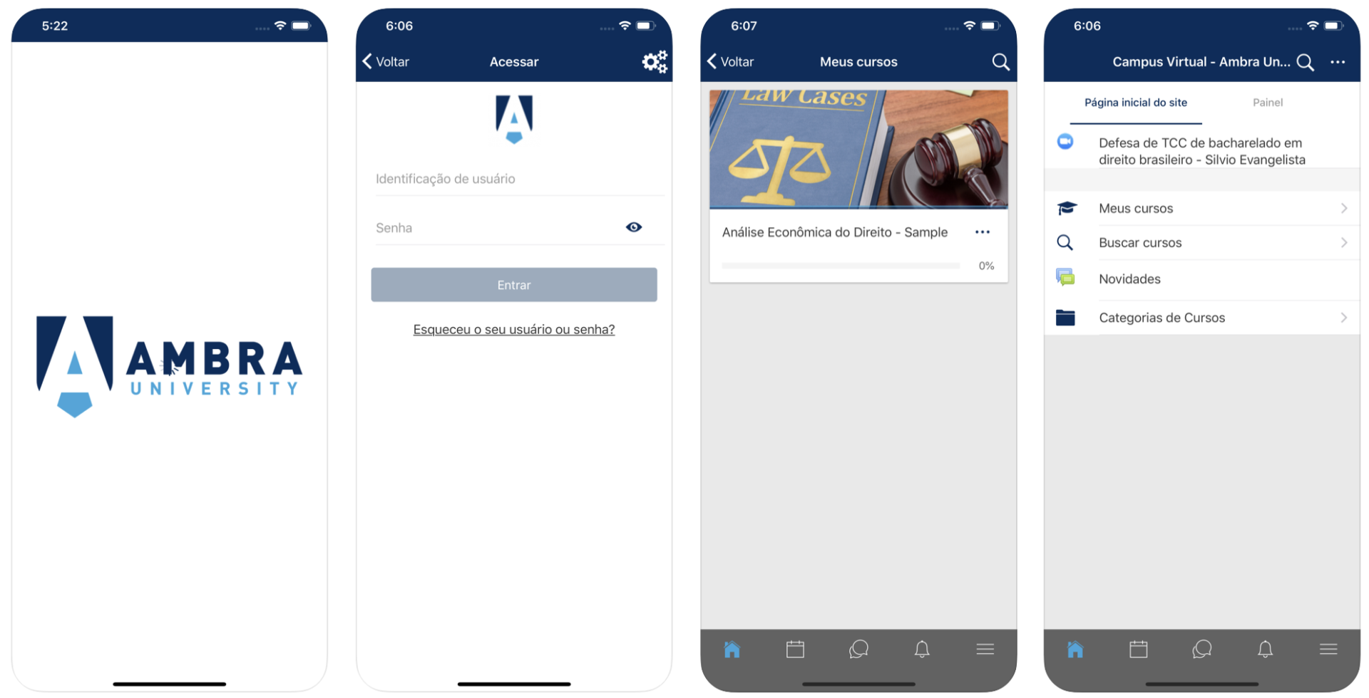 Aplicativo Mobile para o AVA da Ambra University